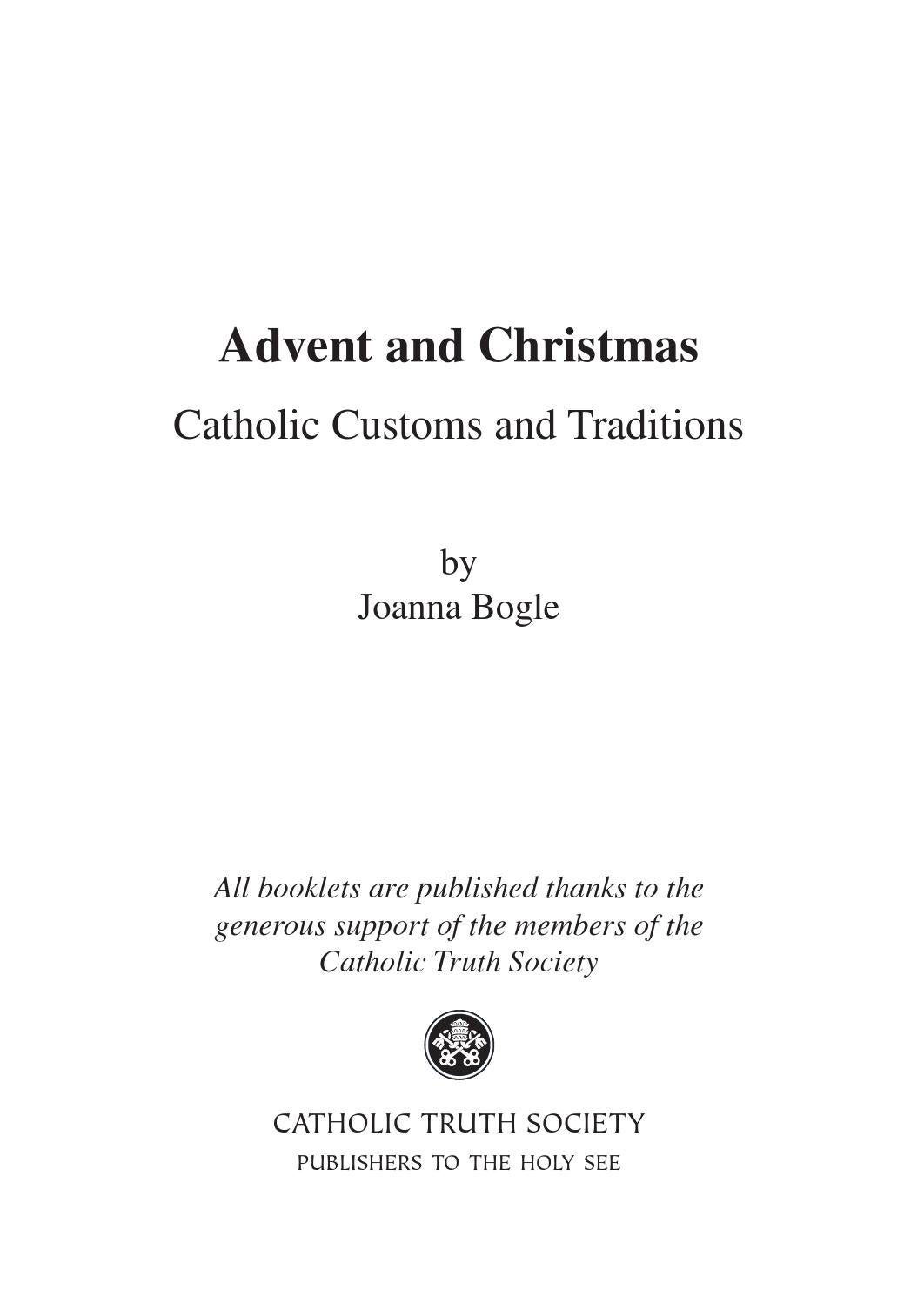 Advent & Christmas Catholic Customs & Traditions by Catholic Truth ...