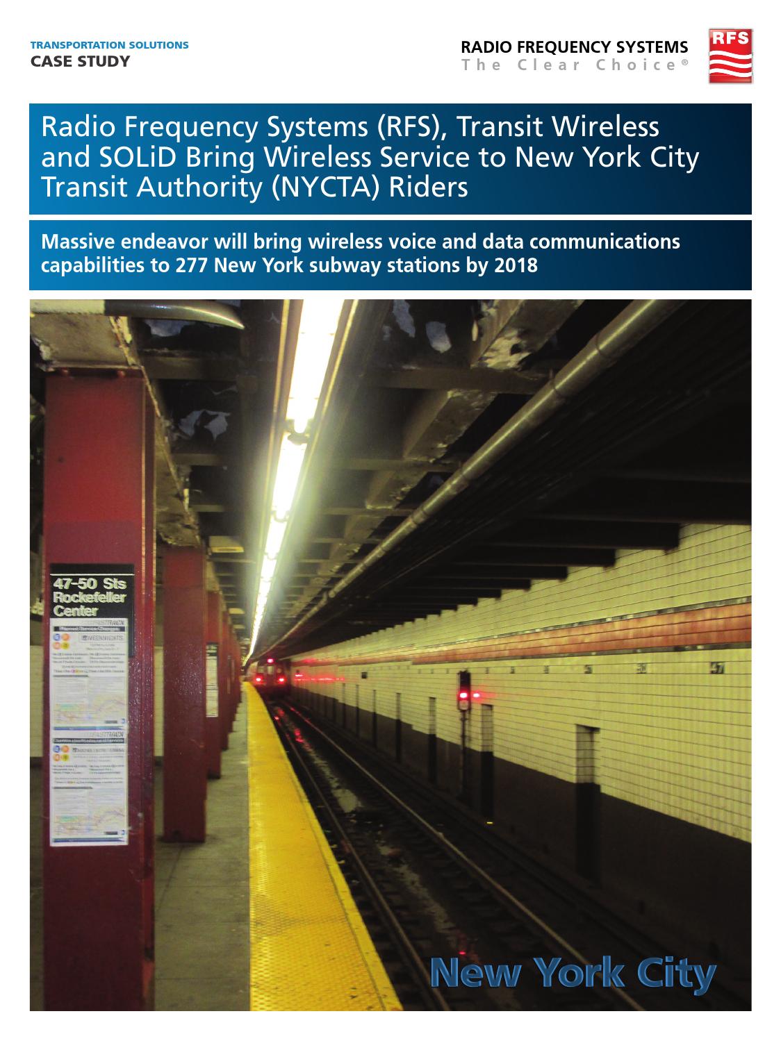 RFS, Transit Wireless and SOLiD Bring Wireless Service to New York City ...