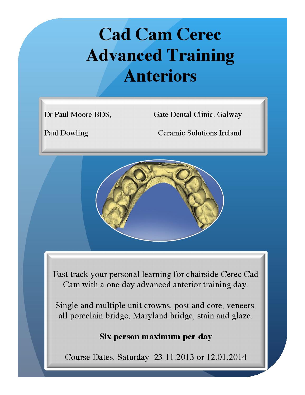 Cerec Advanced Anterior Training by Dr Paul Moore BDS Dentist - Issuu