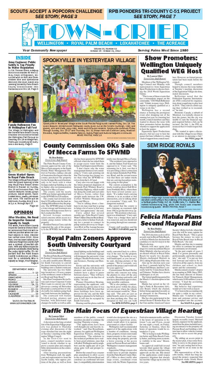 Town-Crier Newspaper October 25, 2013 by Wellington The Magazine LLC ...
