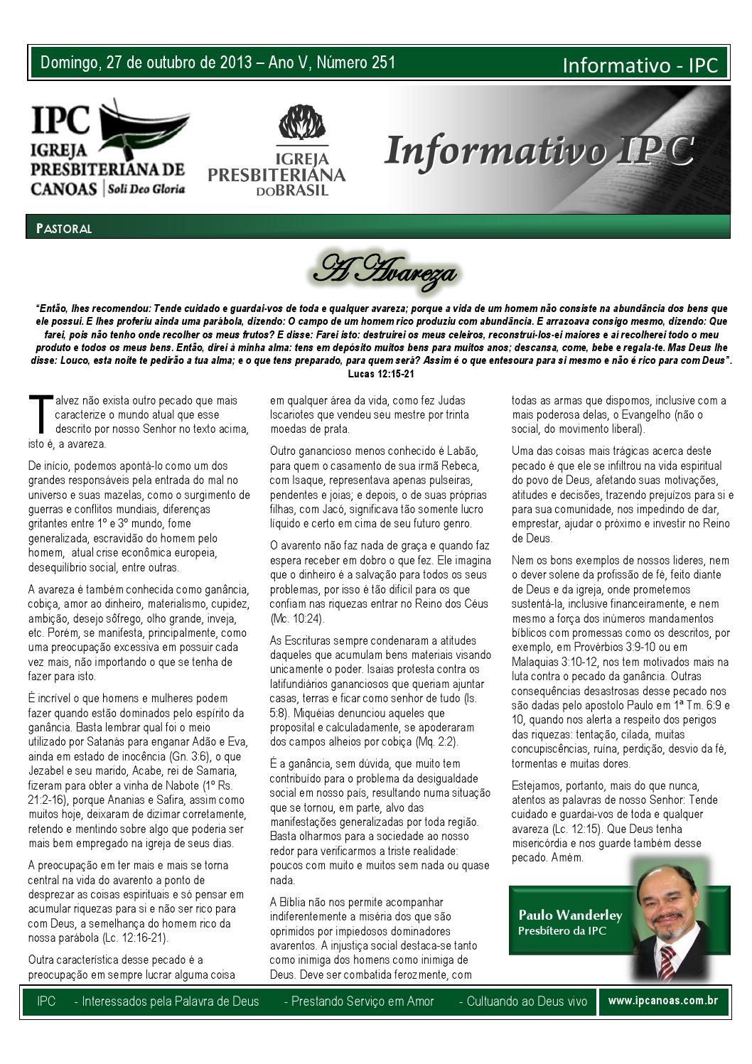 Informativo IPC 251 by IGREJA PRESBITERIANA - Issuu