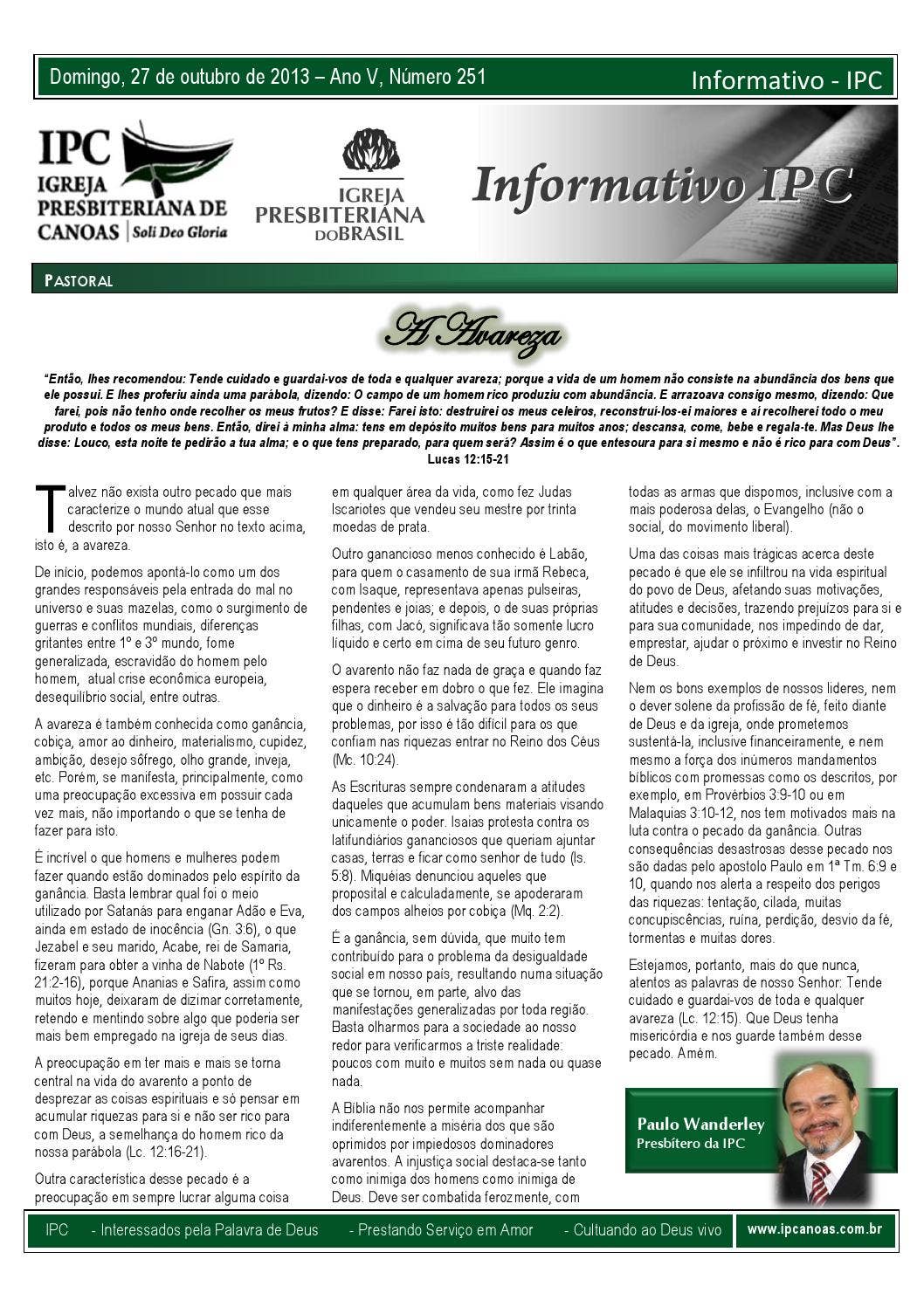 Informativo IPC 251 by IGREJA PRESBITERIANA - Issuu