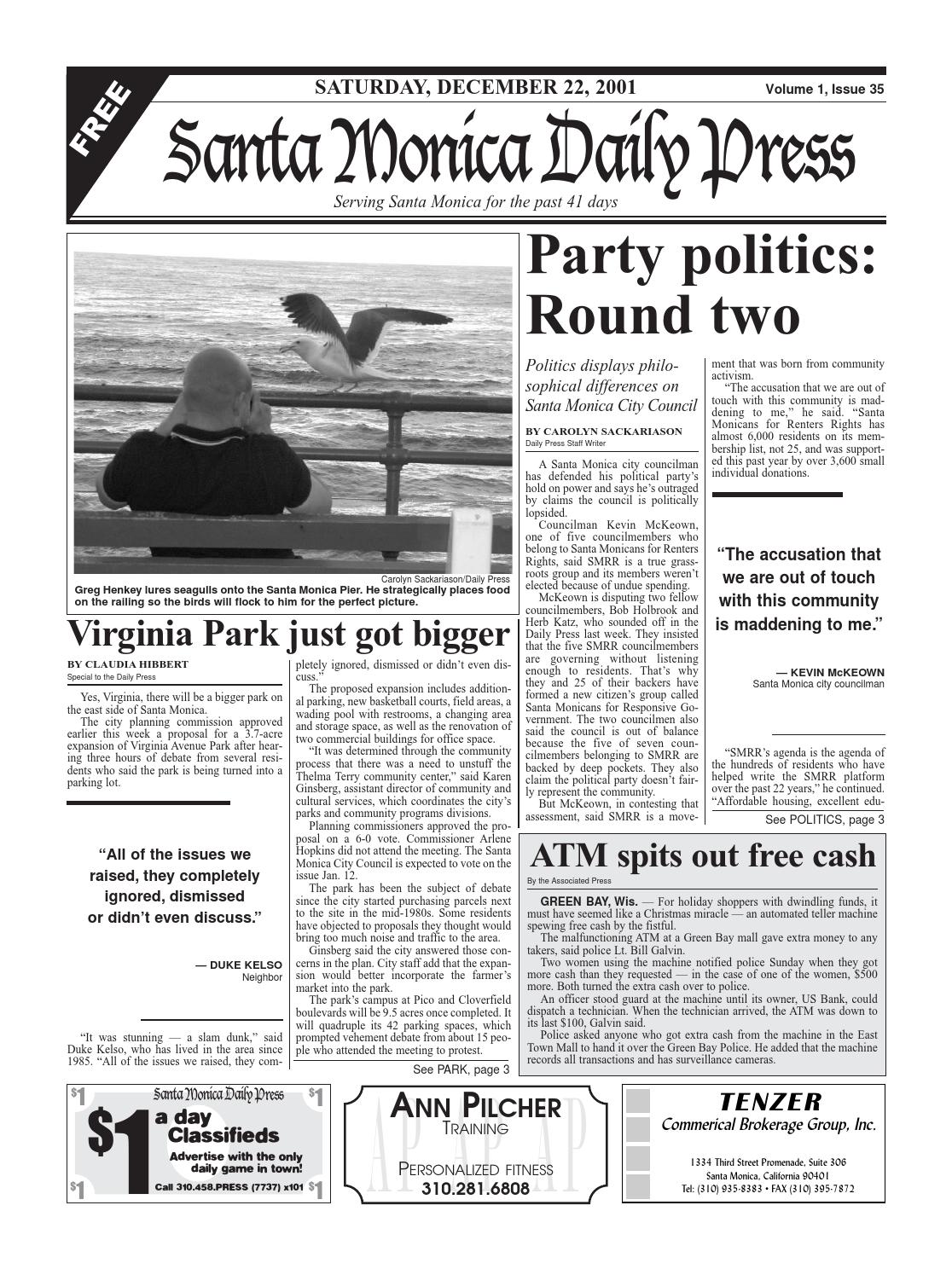 Santa Monica Daily Press, December 22, 2001 by Santa Monica Daily Press ...