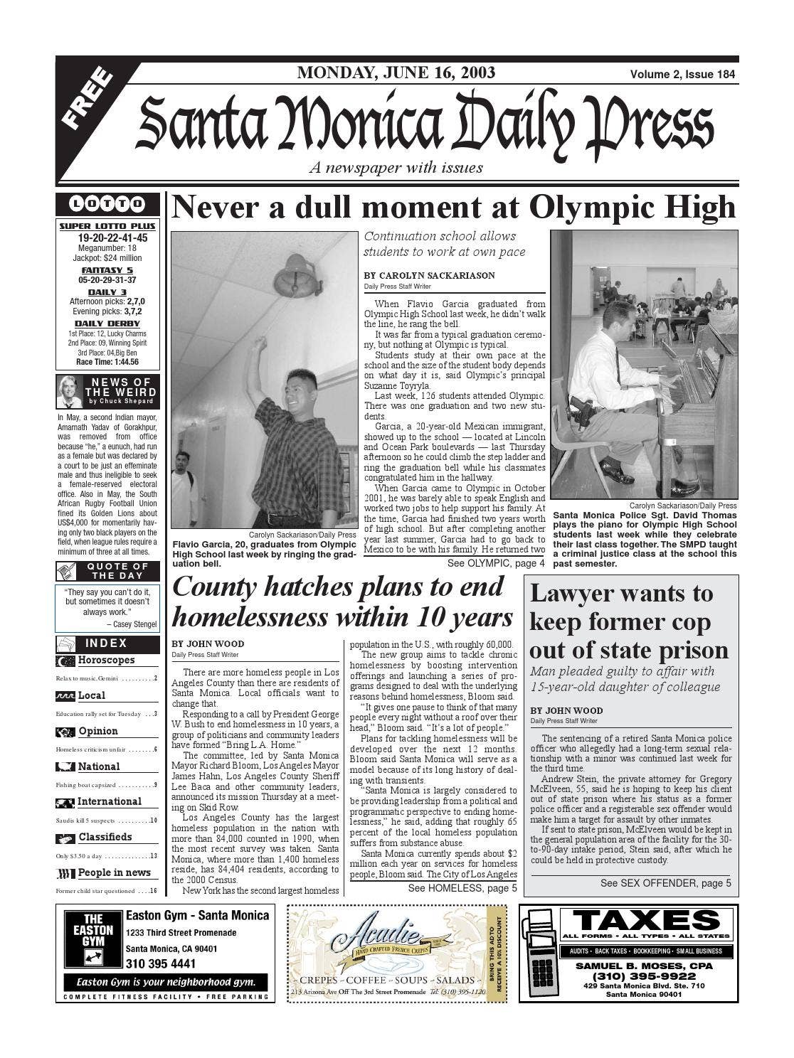 Santa Monica Daily Press, June 16, 2003 by Santa Monica Daily Press - Issuu