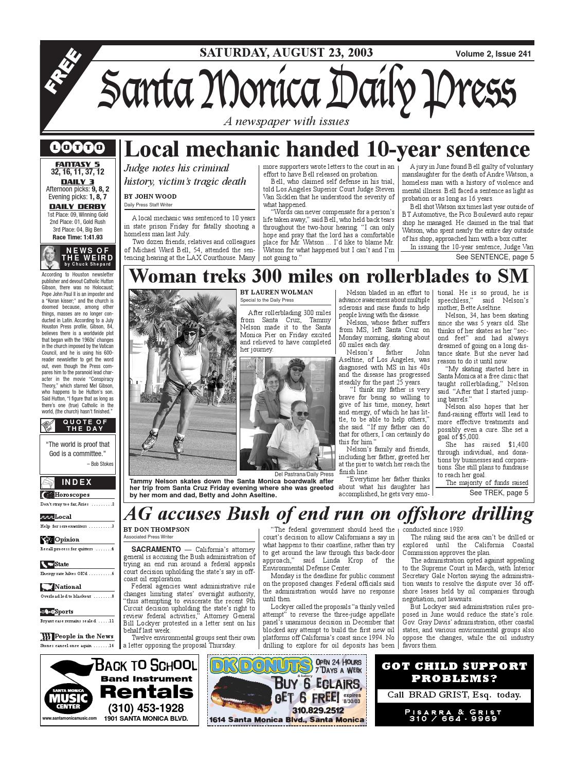Santa Monica Daily Press, August 23, 2003 by Santa Monica Daily Press ...