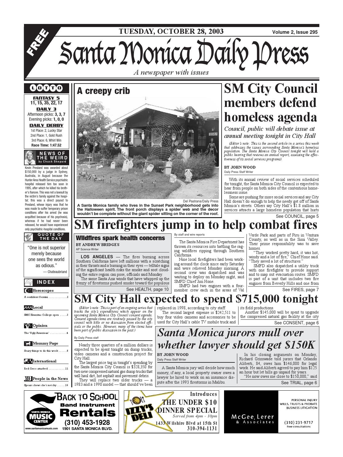 Santa Monica Daily Press, October 28, 2003 by Santa Monica Daily Press ...