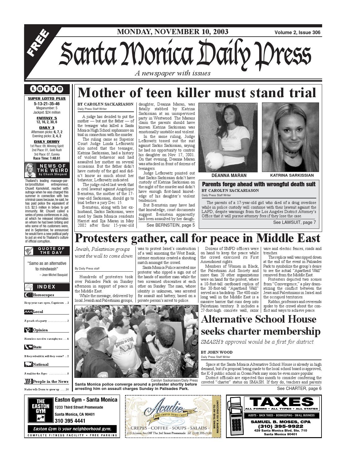 11:10:03Santa Monica Daily Press, November 10, 2003 by Santa Monica ...