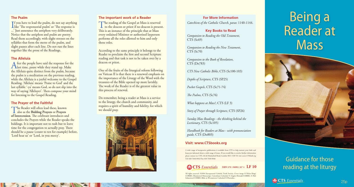 Being a Reader at Mass Leaflet by Catholic Truth Society - Issuu