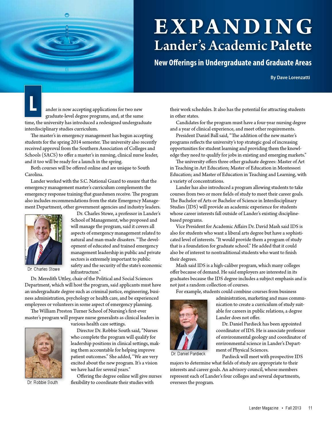 Lander magazine - Fall 2013 by Lander University - Issuu