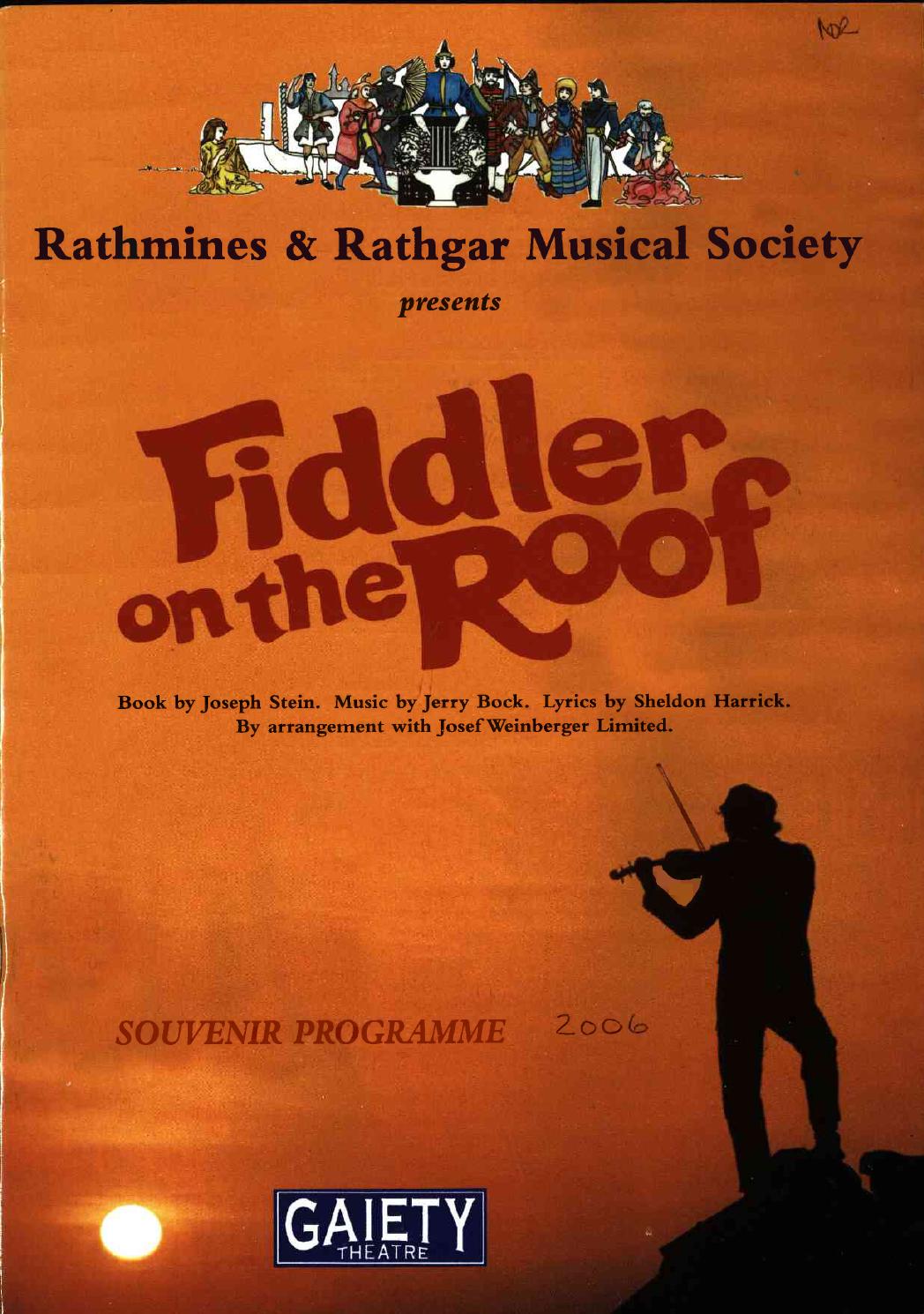 2006 fiddler on the roof 23rd 26th august by Rathmines & Rathgar ...