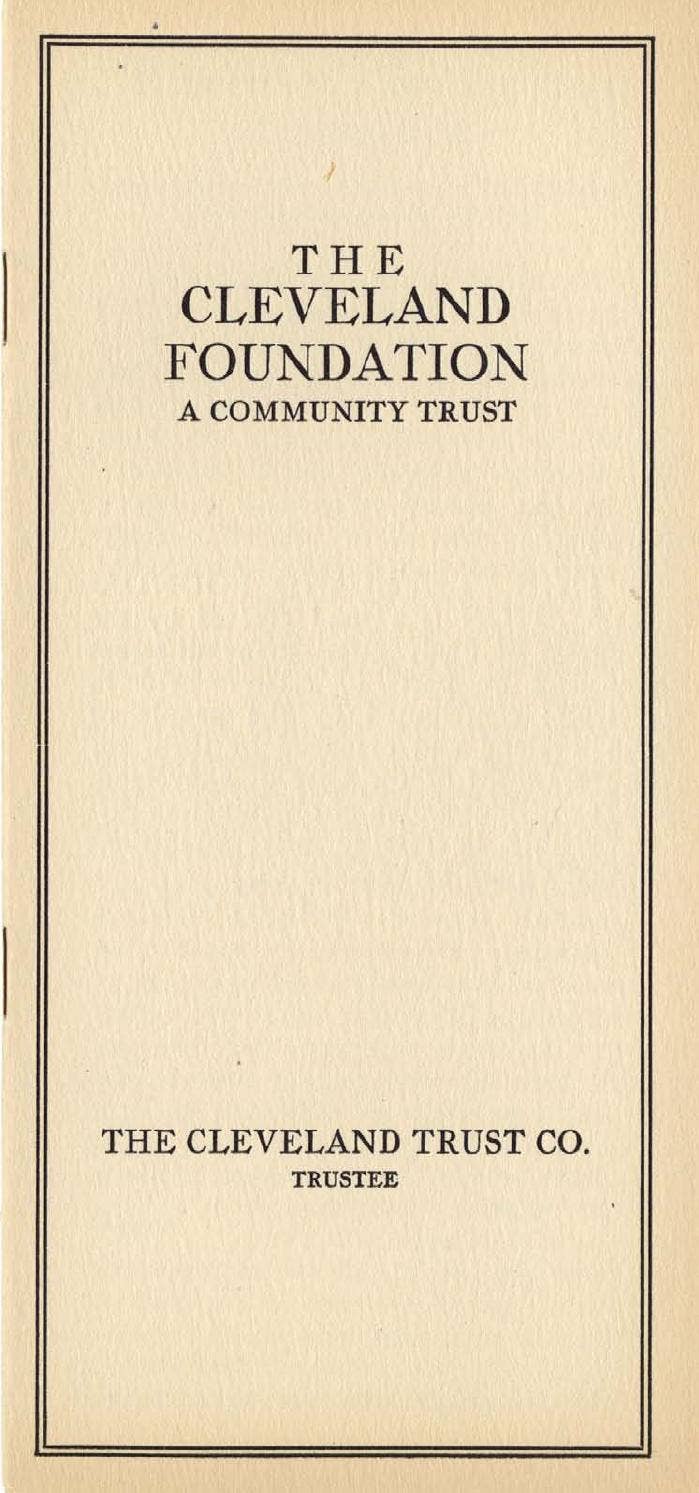 The Cleveland Foundation – A Community Trust – The Cleveland Trust Co ...