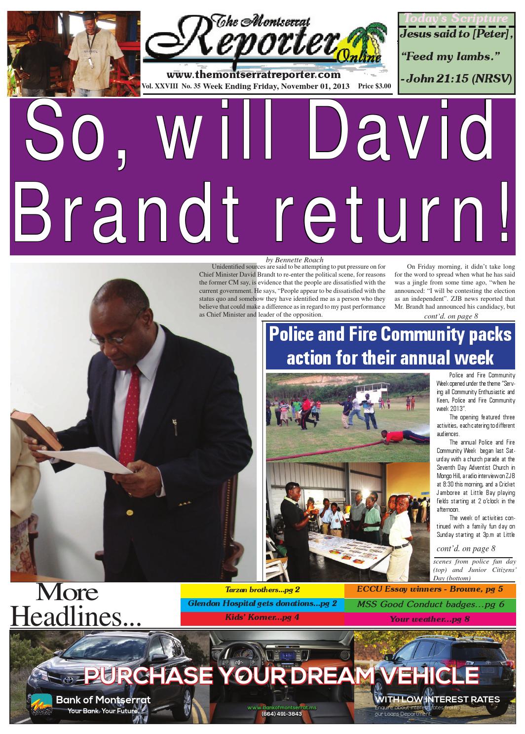 The Montserrat Reporter - November 1 2013 by The Montserrat Reporter ...