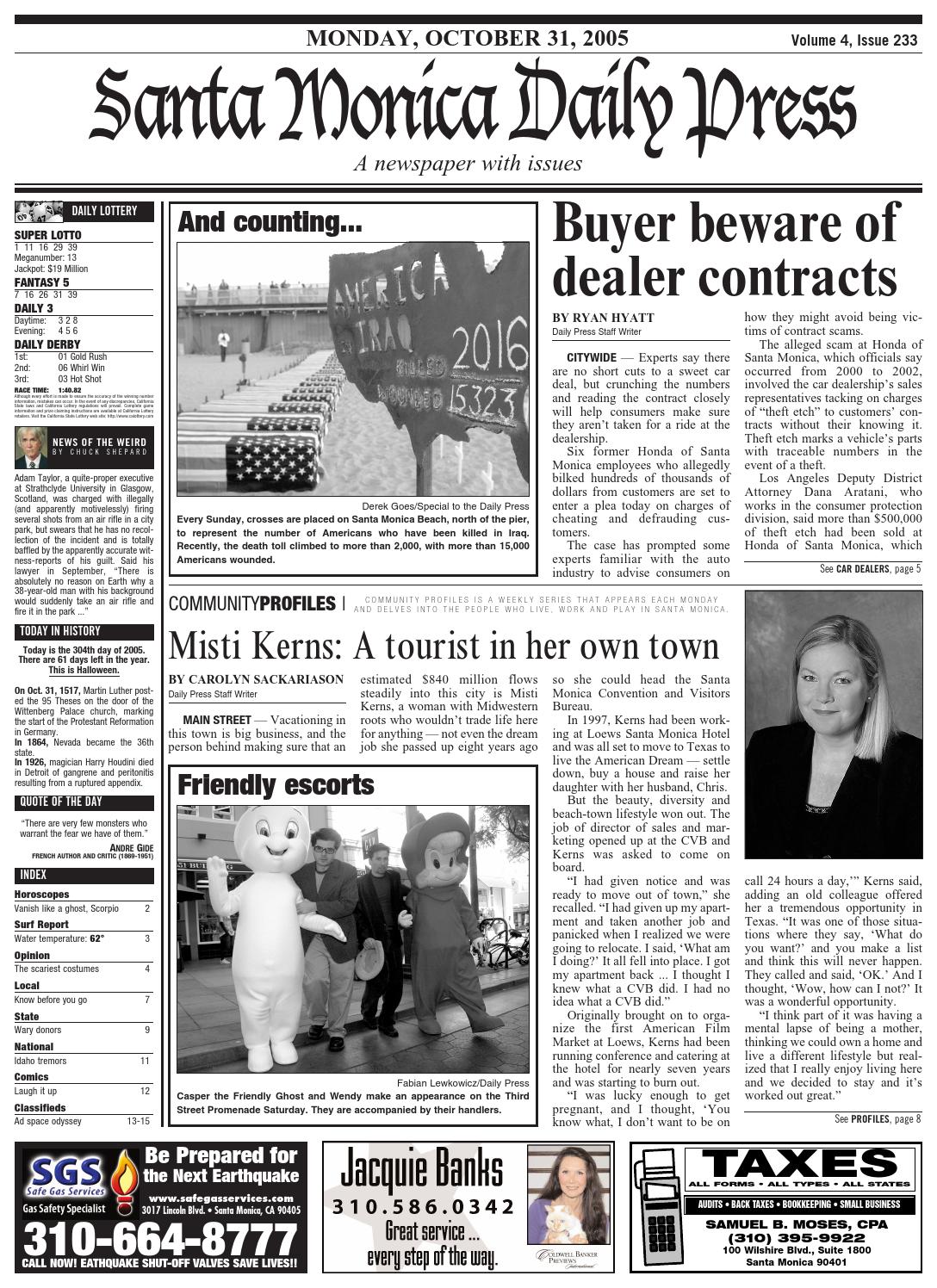 Santa Monica Daily Press, October 31, 2005 by Santa Monica Daily Press ...