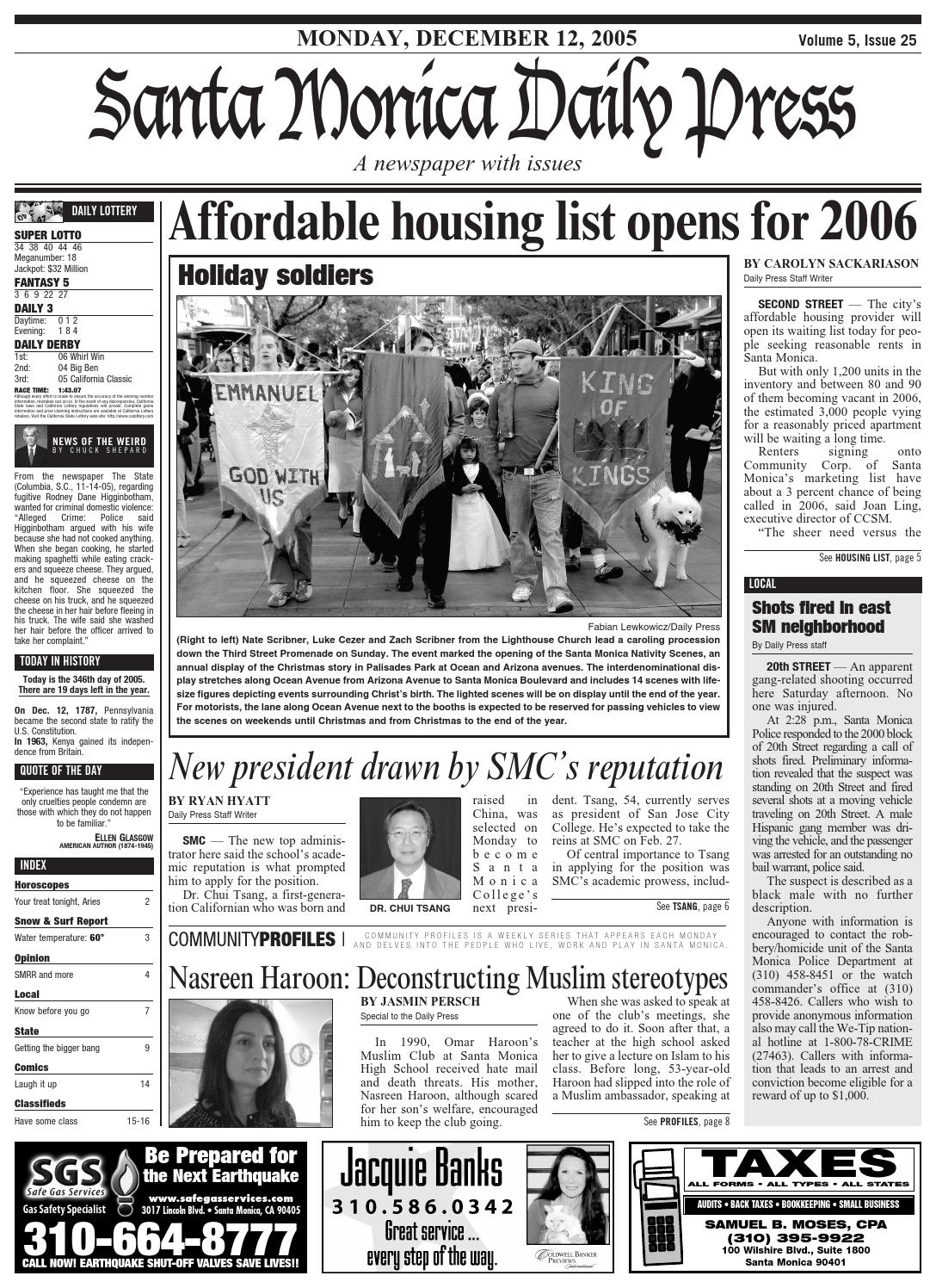 Santa Monica Daily Press, December 12, 2005 by Santa Monica Daily Press ...