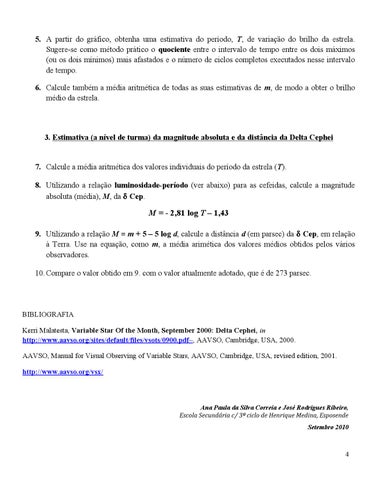 Determinar o período e a distância da estrela Delta Cephei by Casa ...