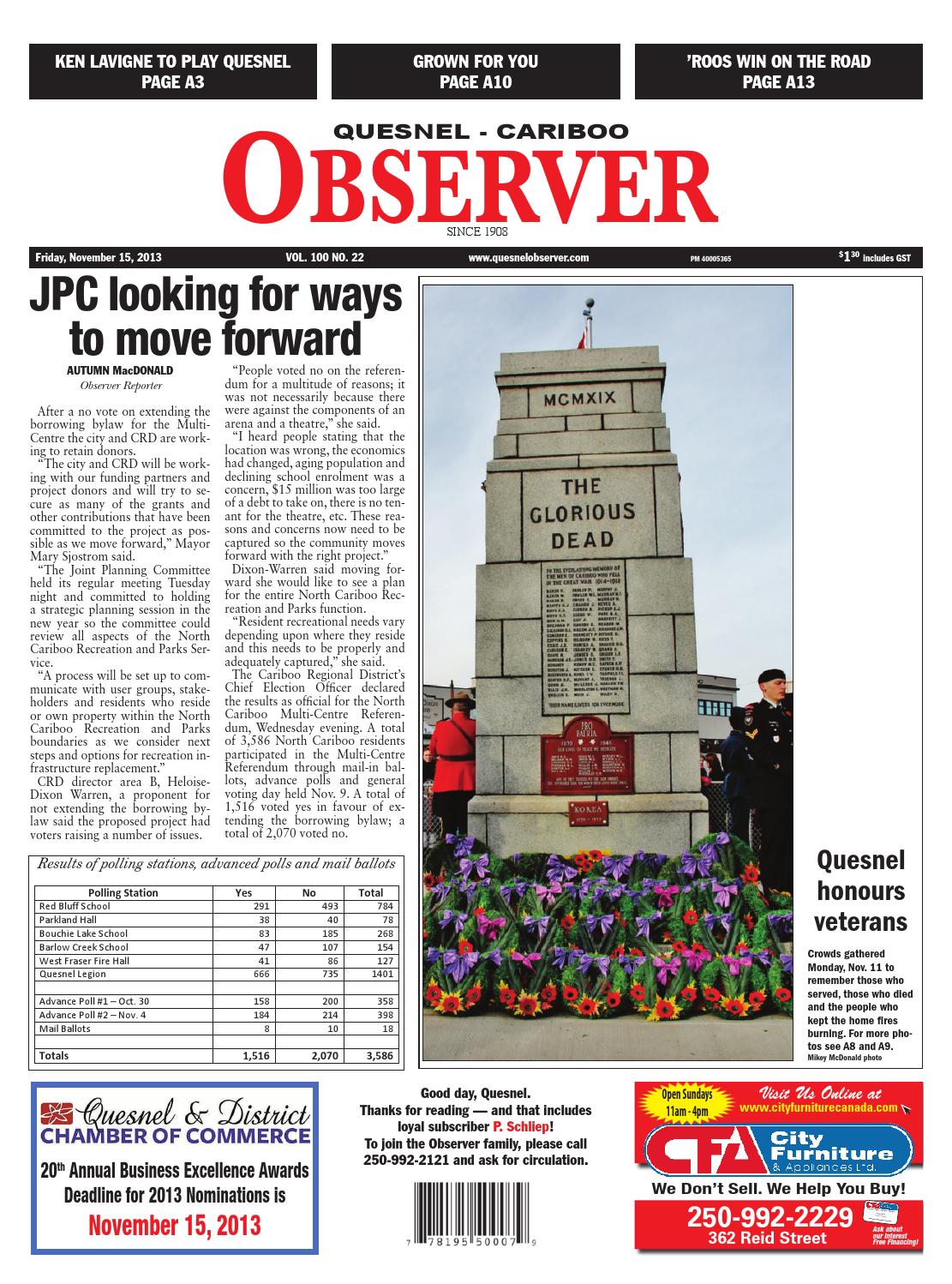 Quesnel Cariboo Observer, November 15, 2013 by Black Press Media Group ...