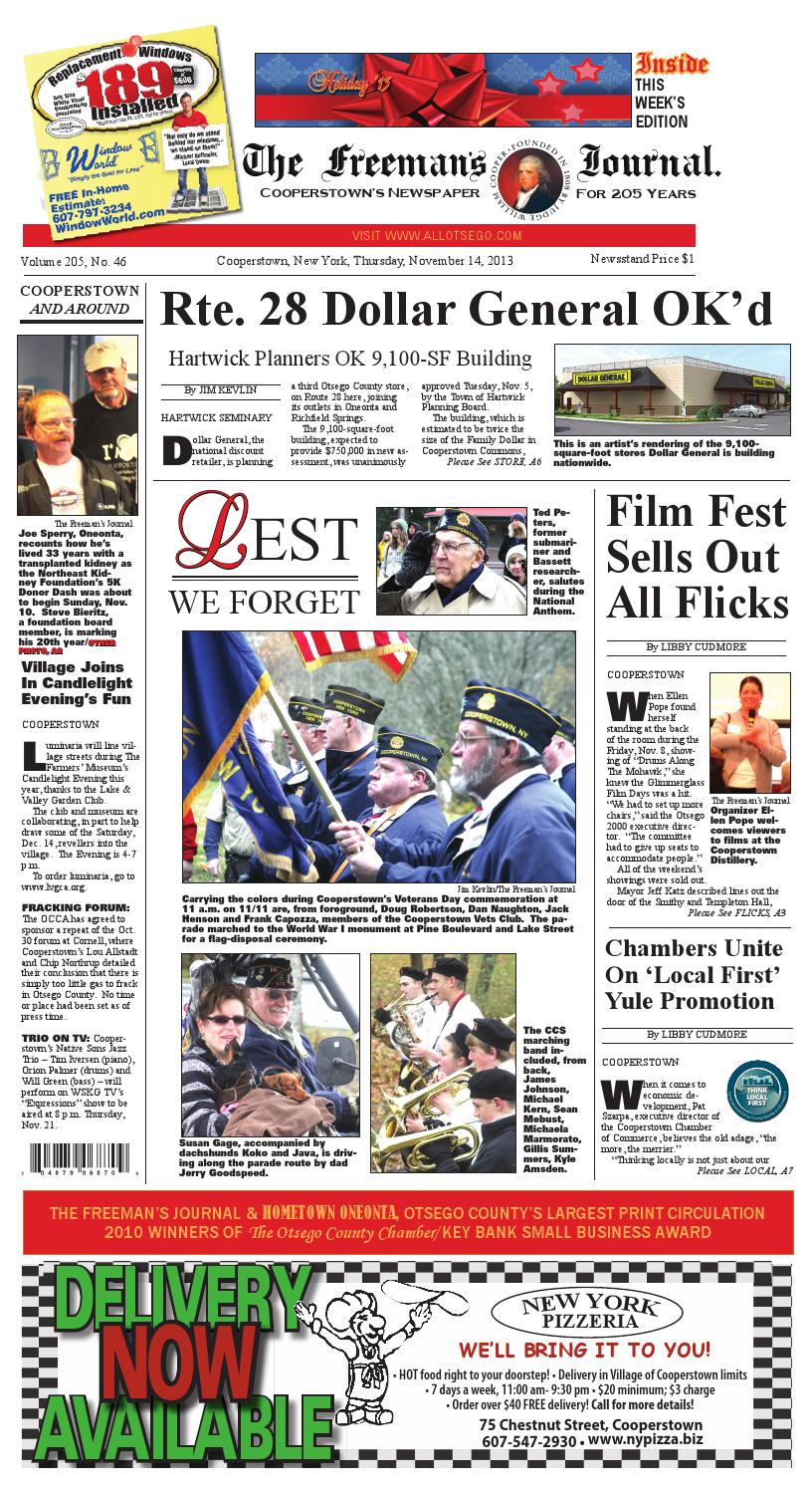 The Freeman's Journal 11 15 13 by All Otsego - News of Oneonta ...