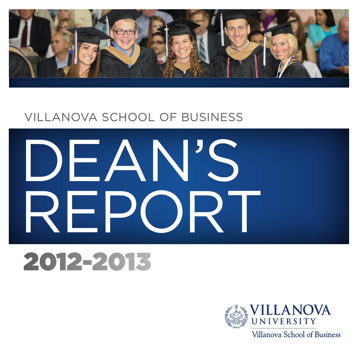 2012-13 Villanova School of Business Dean's Report by Villanova School ...