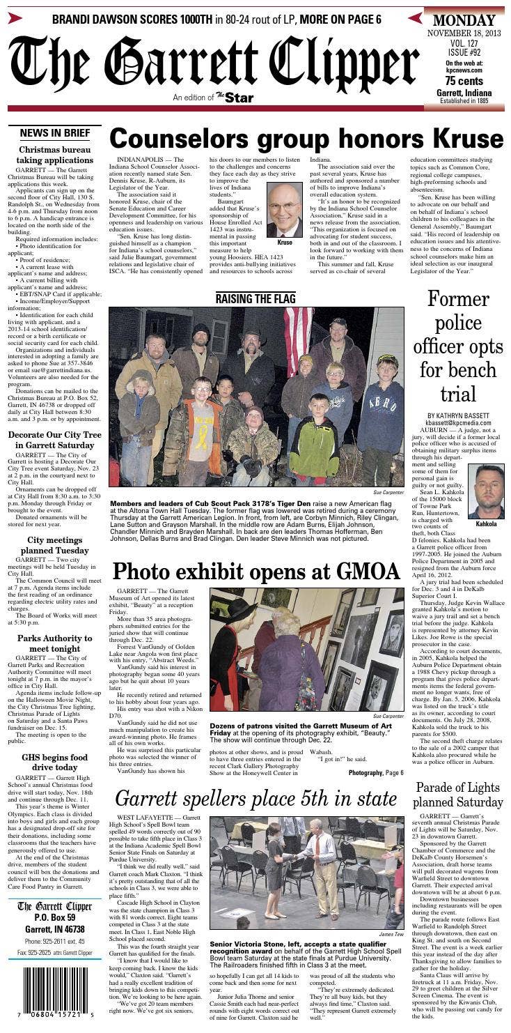 The Garrett Clipper - November 18, 2013 by KPC Media Group - Issuu