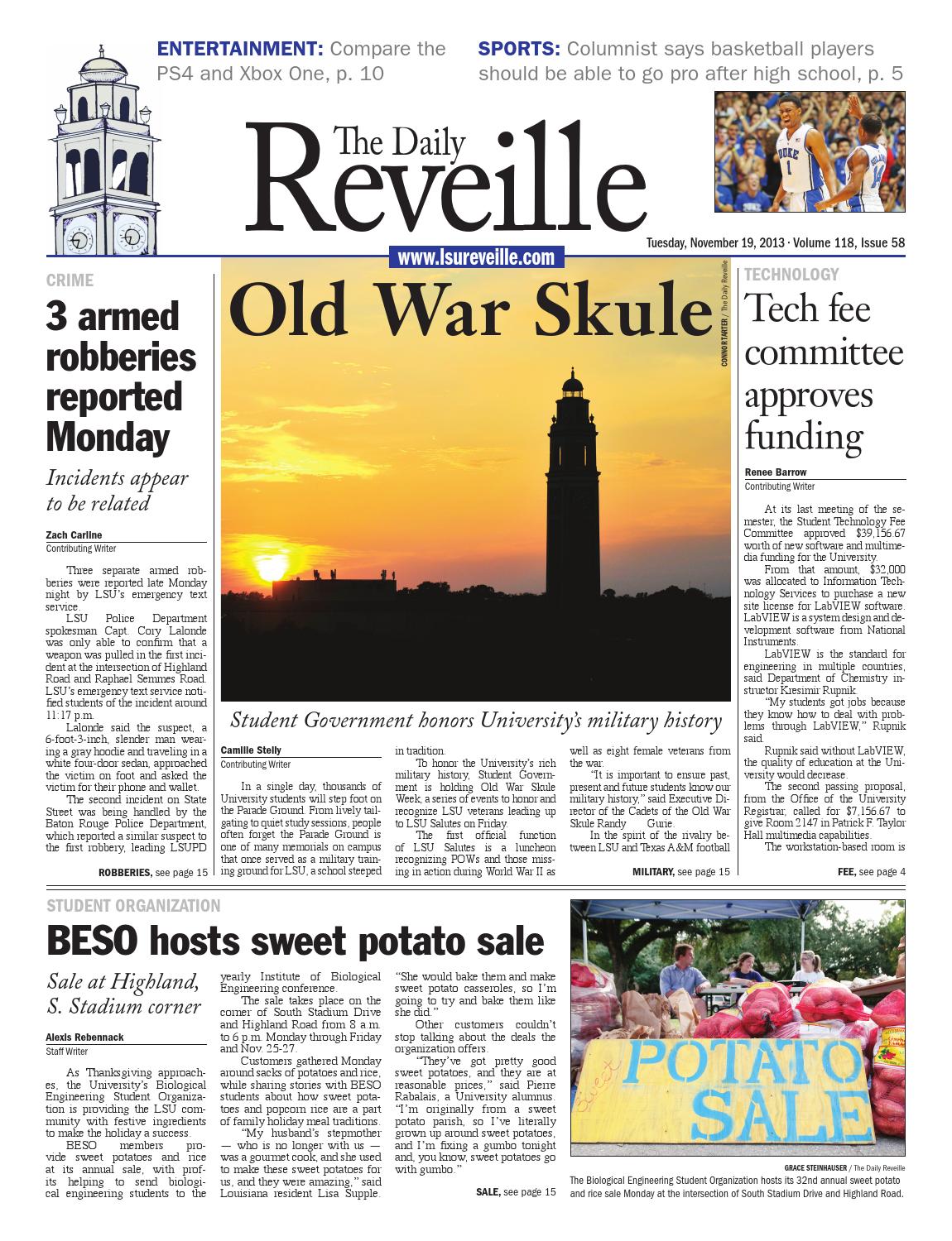 The Daily Reveille - November 19, 2013 by Reveille - Issuu