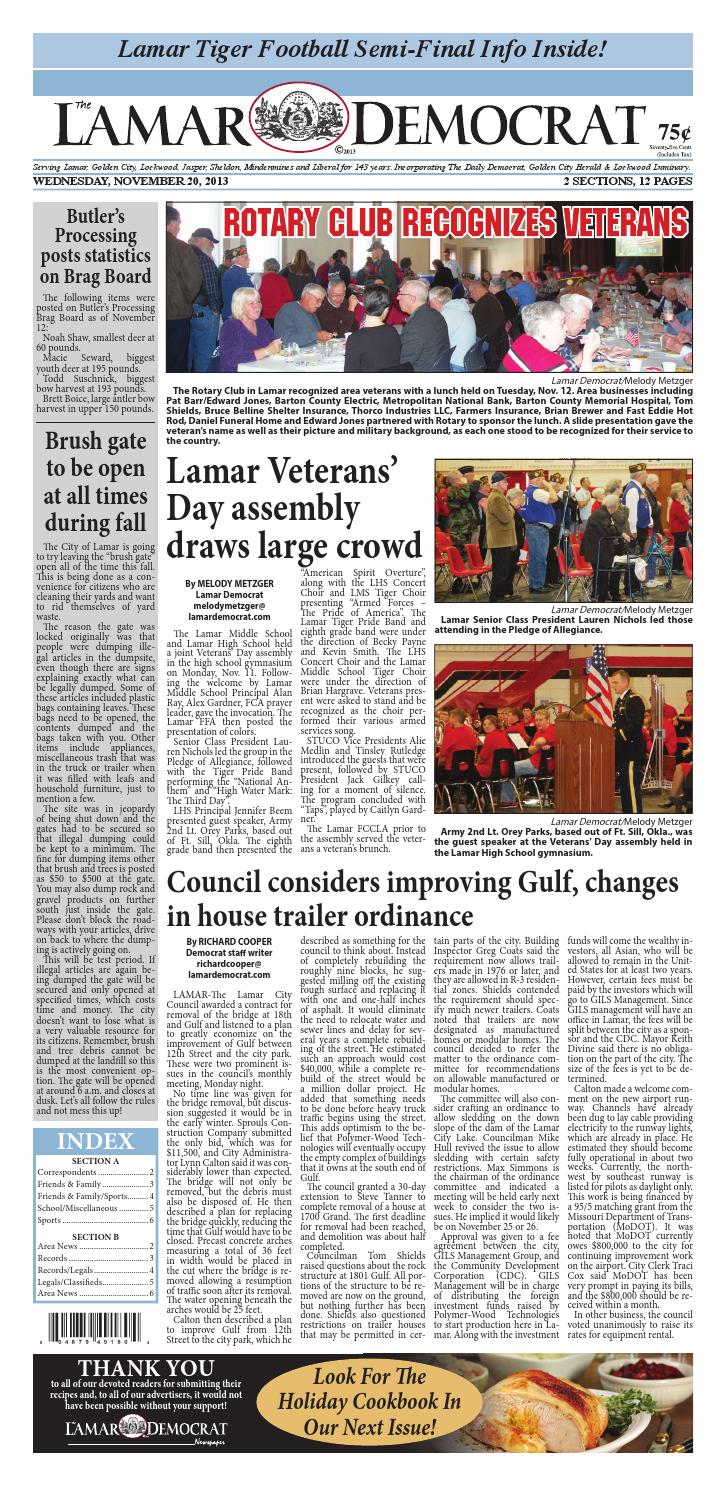 11-20-13 Lamar Democrat by Lewis County Press - Issuu