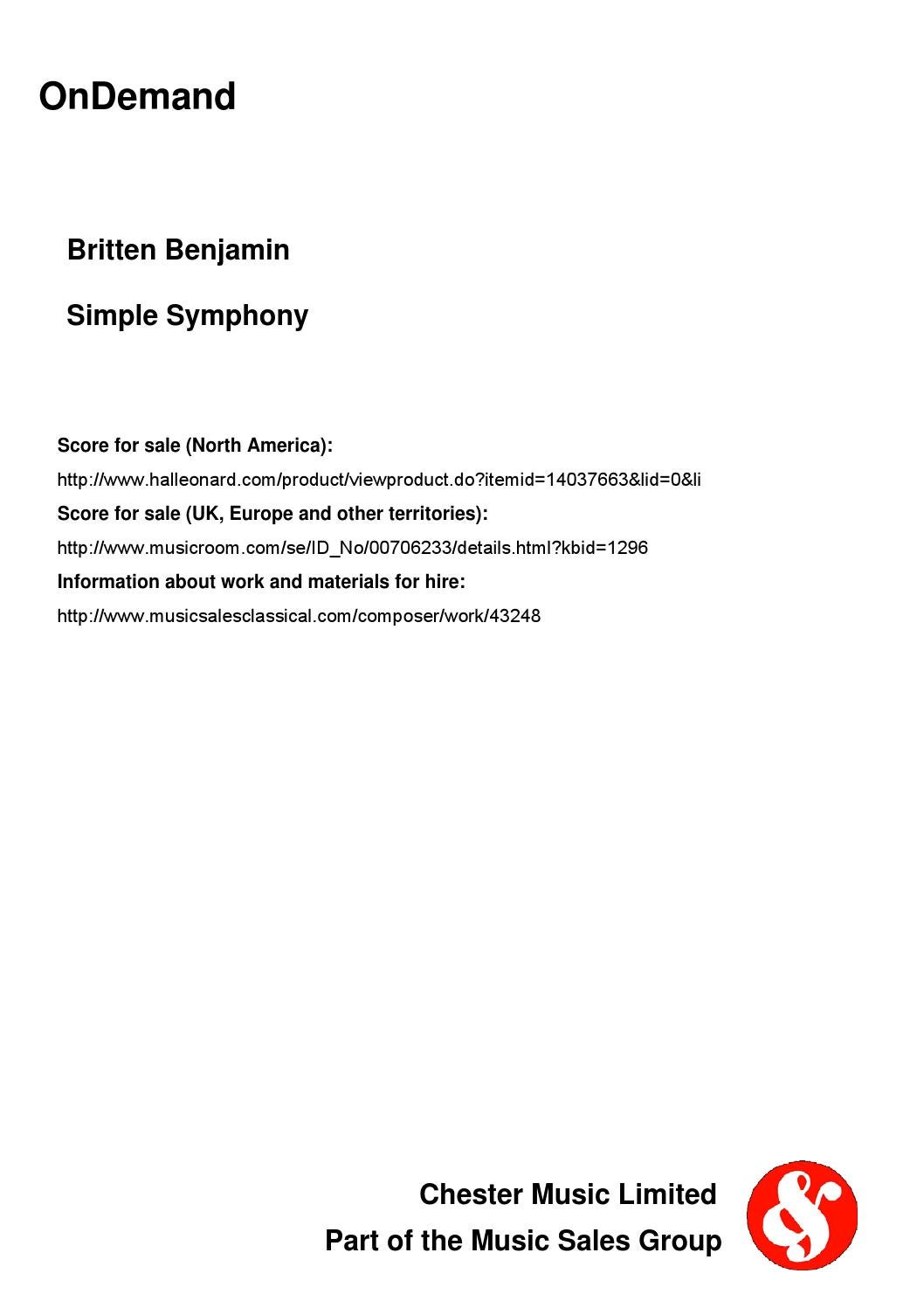 Britten SIMPLE SYMPHONY by ScoresOnDemand - Issuu