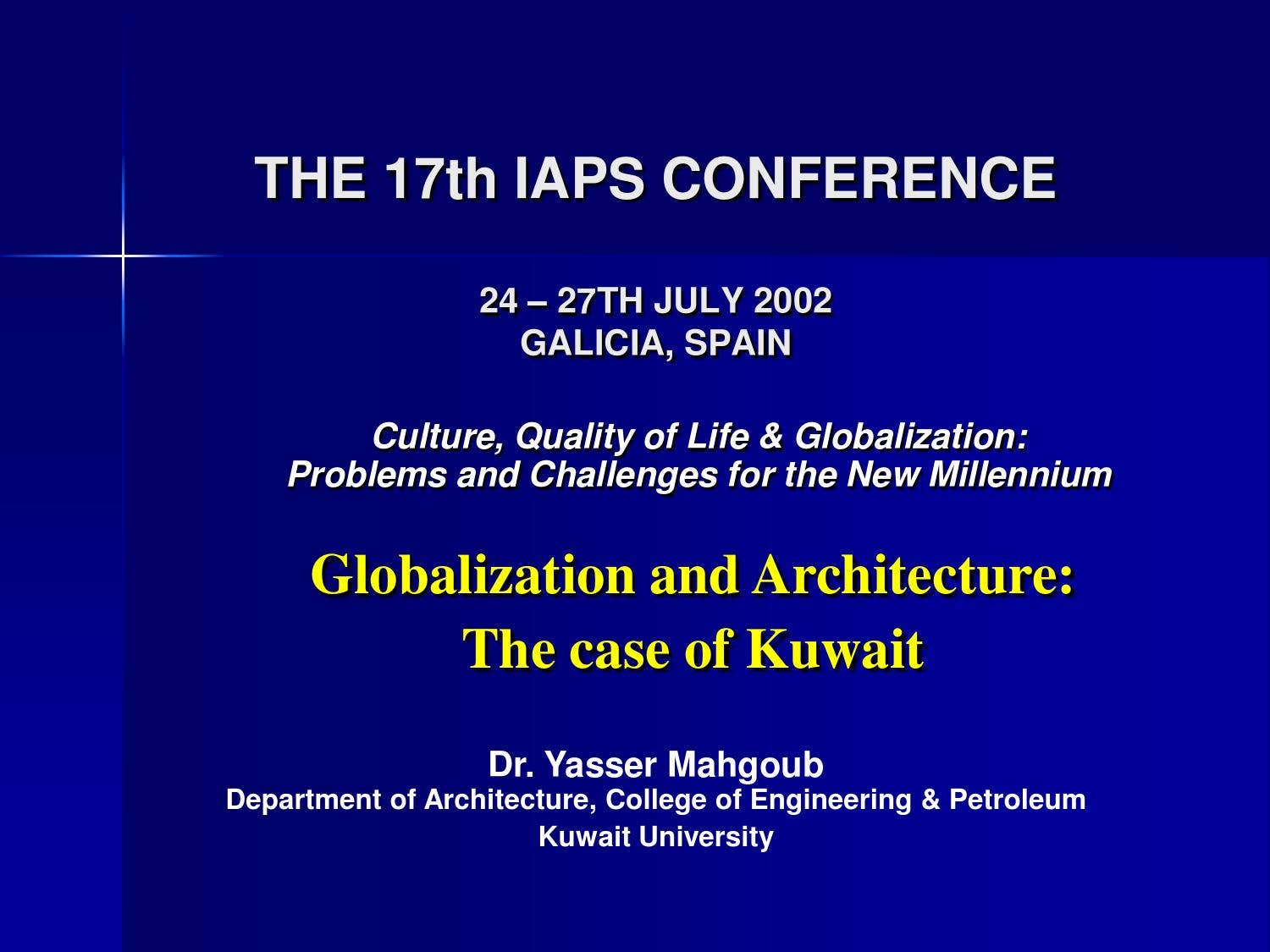 Globalization and Architecture: The case of Kuwait by Yasser Osman ...