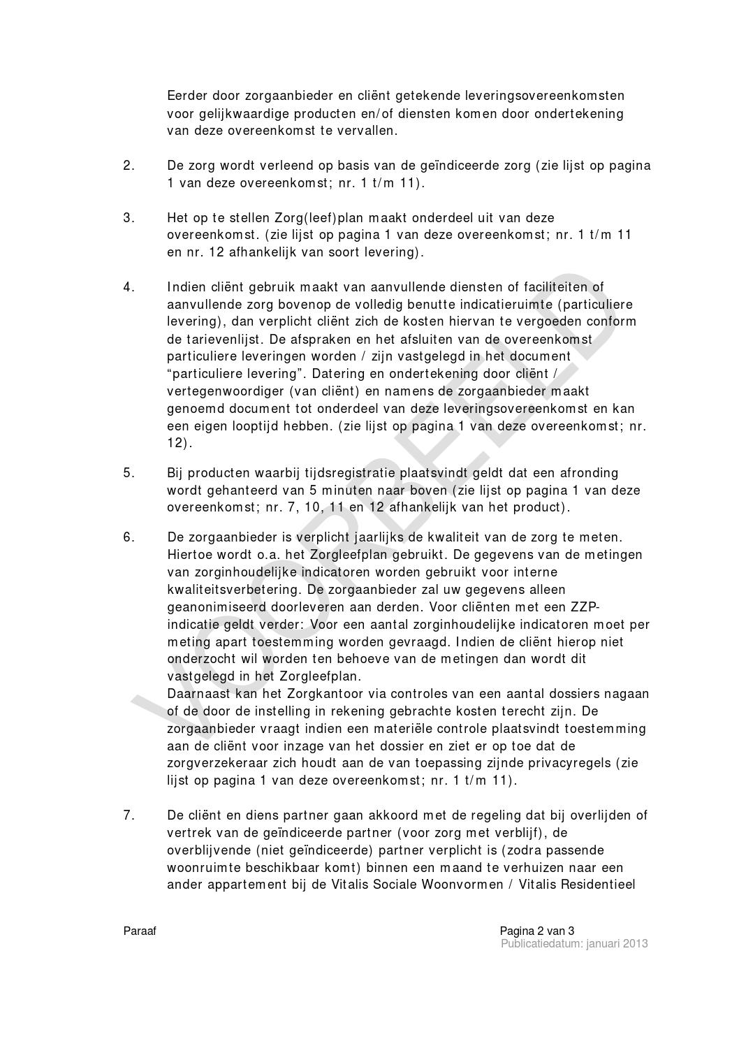 Voorbeeld overeenkomst zorg diensten by Vitalis WoonZorg Groep - Issuu