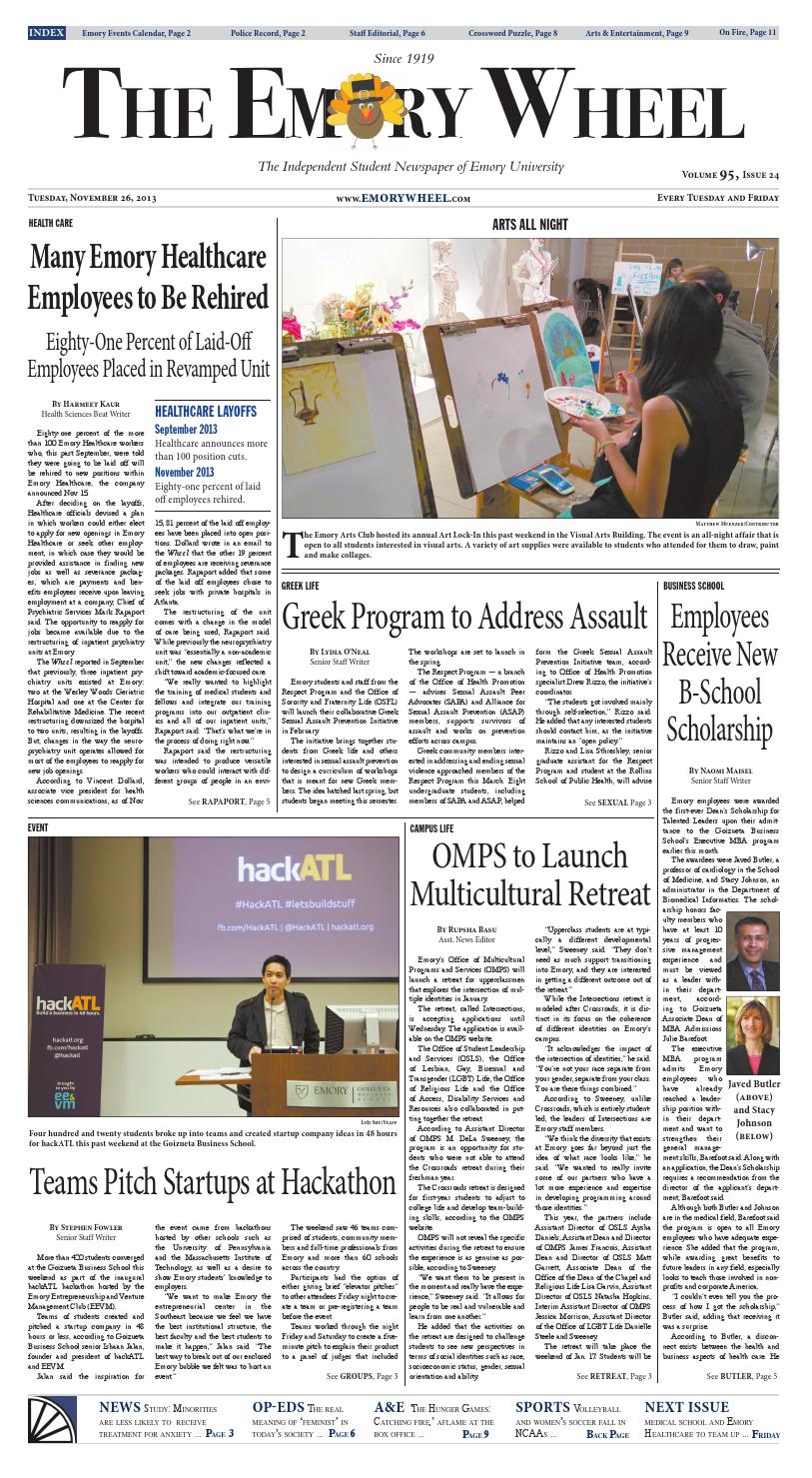 11.26.13 by The Emory Wheel - Issuu