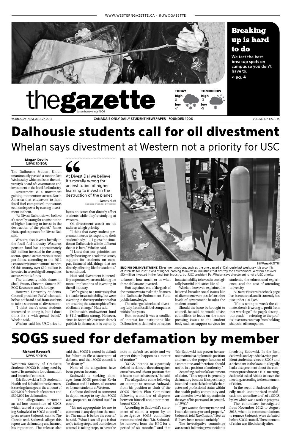 Wednesday, November 27, 2013 by Western Gazette - Issuu