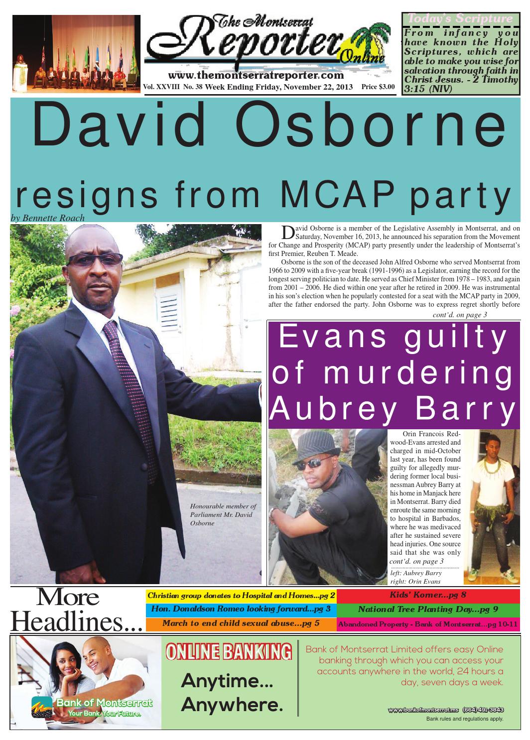 The Montserrat Reporter - November 22 2013 by The Montserrat Reporter ...