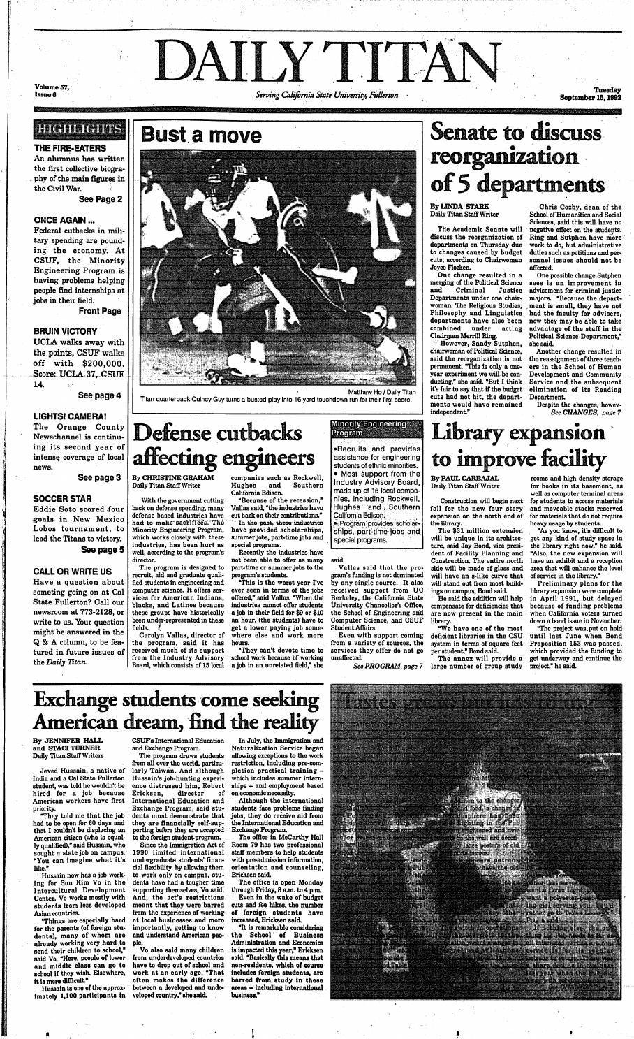 1992 09 15 by Daily Titan - Issuu