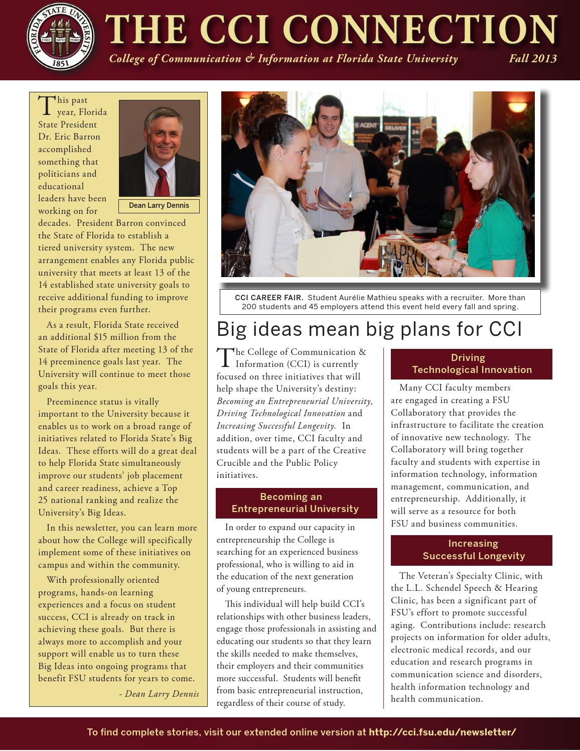 Fall 2013 - The CCI Connection by FSU College of Communication ...