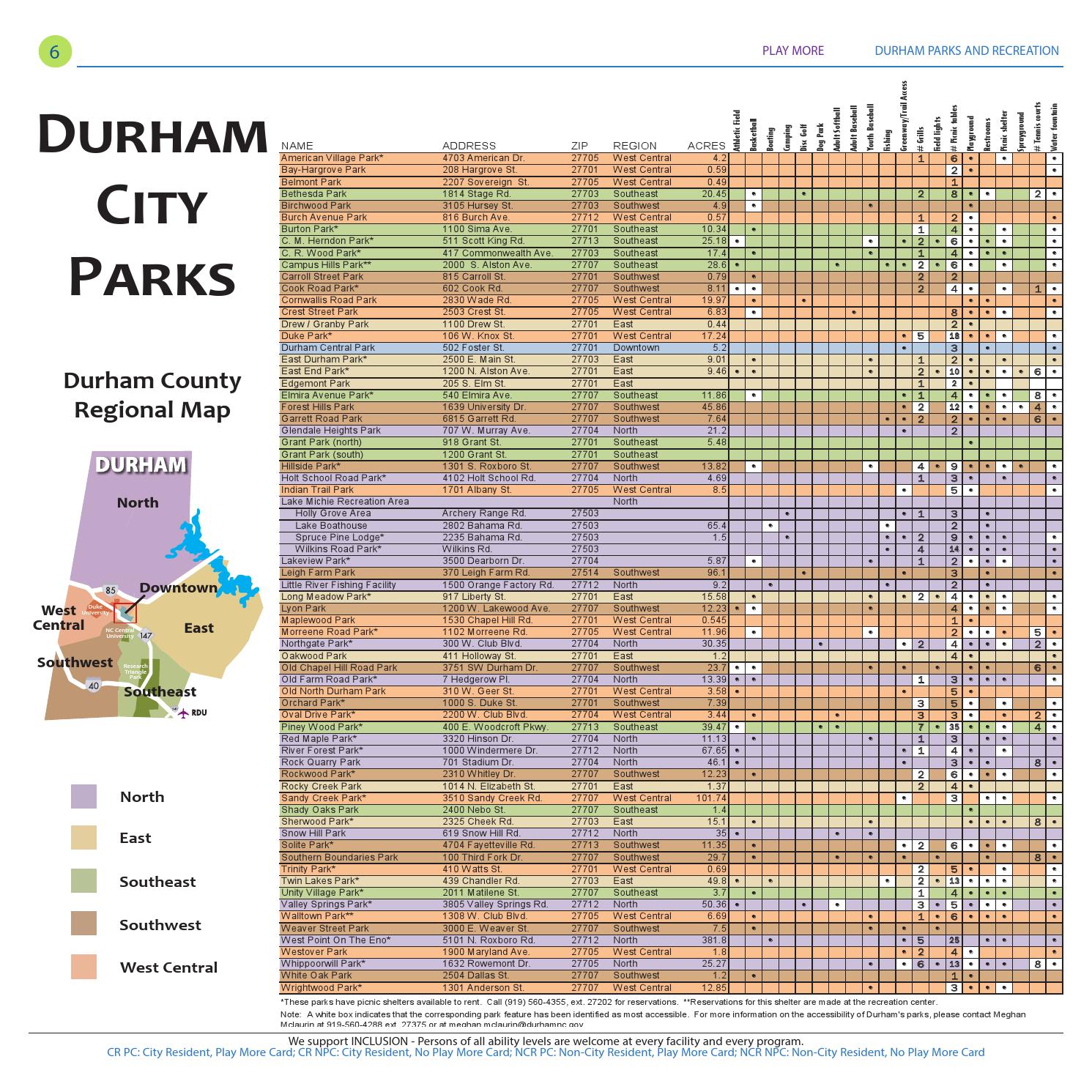 Durham Parks and Recreation's Play More program guide by Durham Parks ...