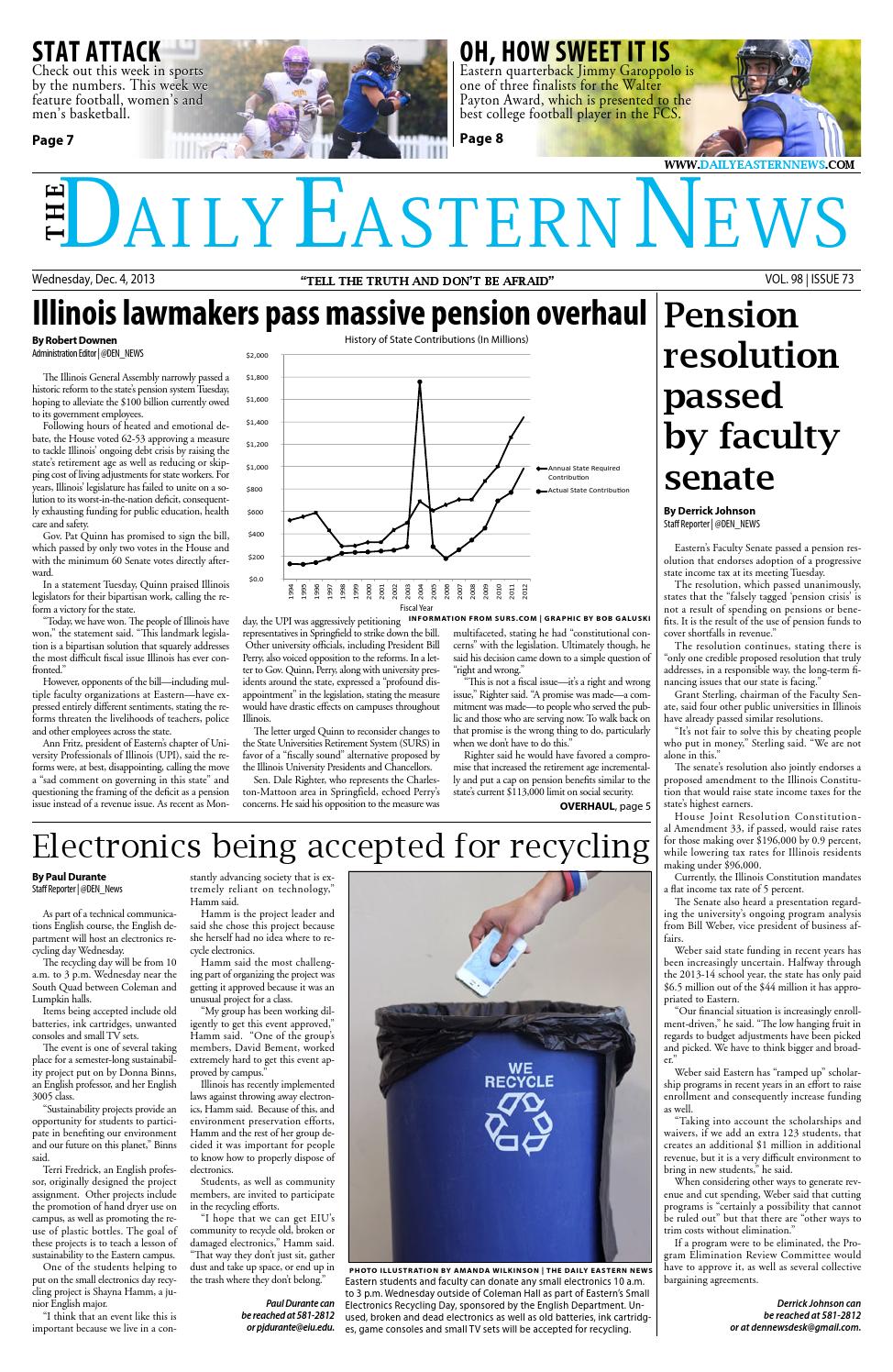 Issue 73 by The Daily Eastern News - Issuu