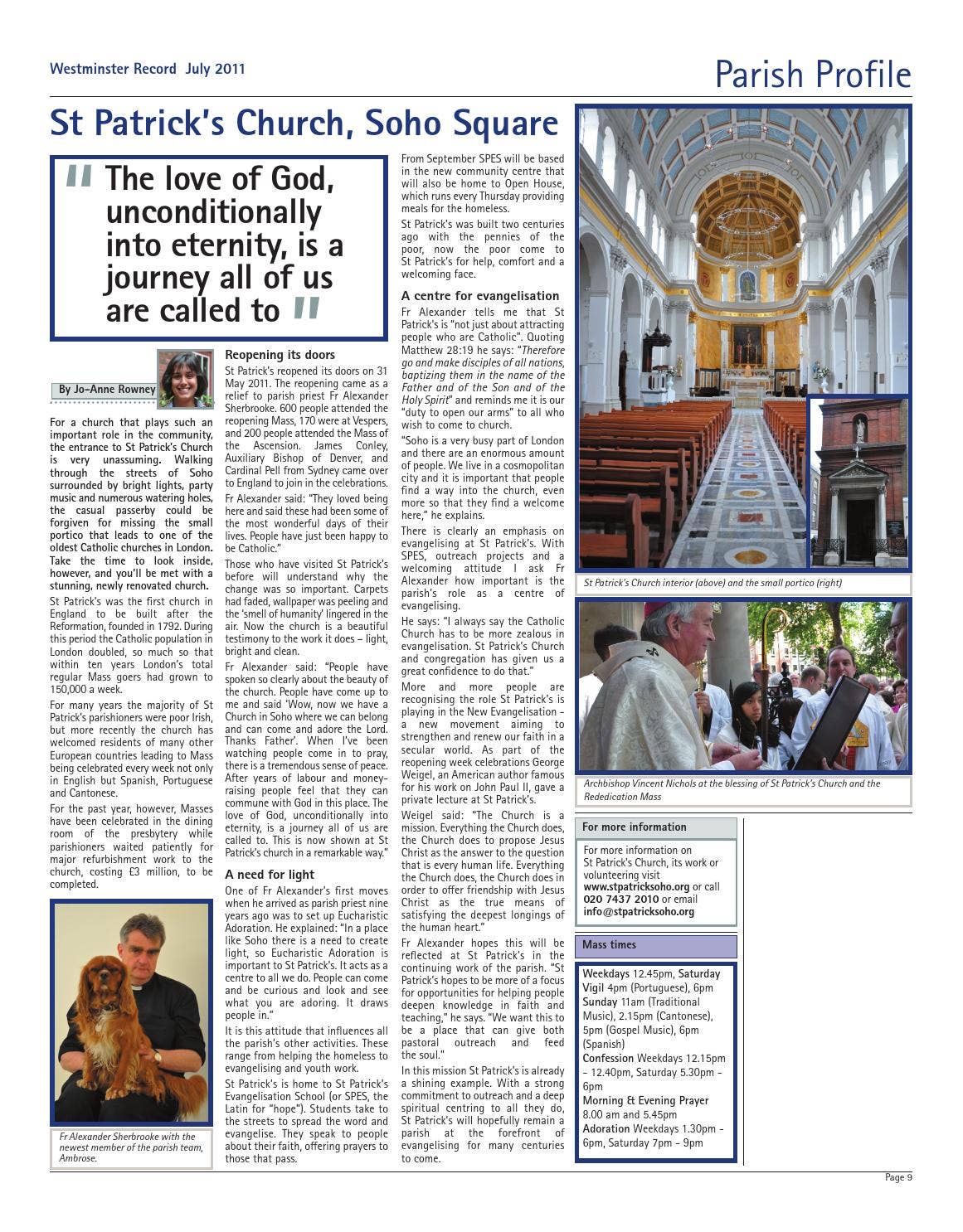 Parish Profile - Soho Square by RCWestminster - Issuu