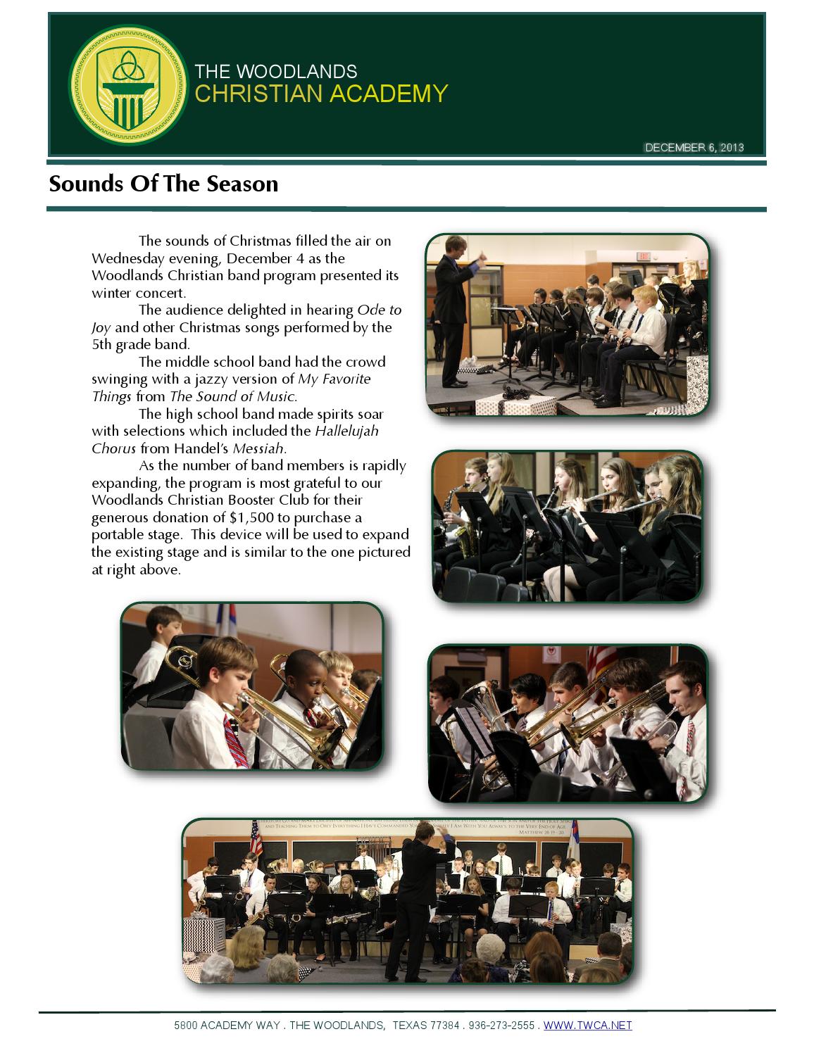 Twca newsletter dec062013 by Woodlands Christian - Issuu
