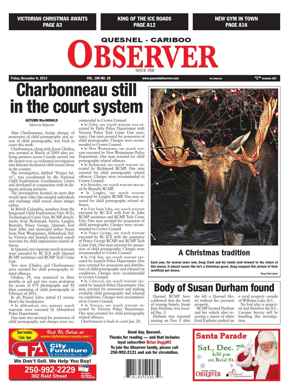 Quesnel Cariboo Observer, December 06, 2013 by Black Press Media Group ...