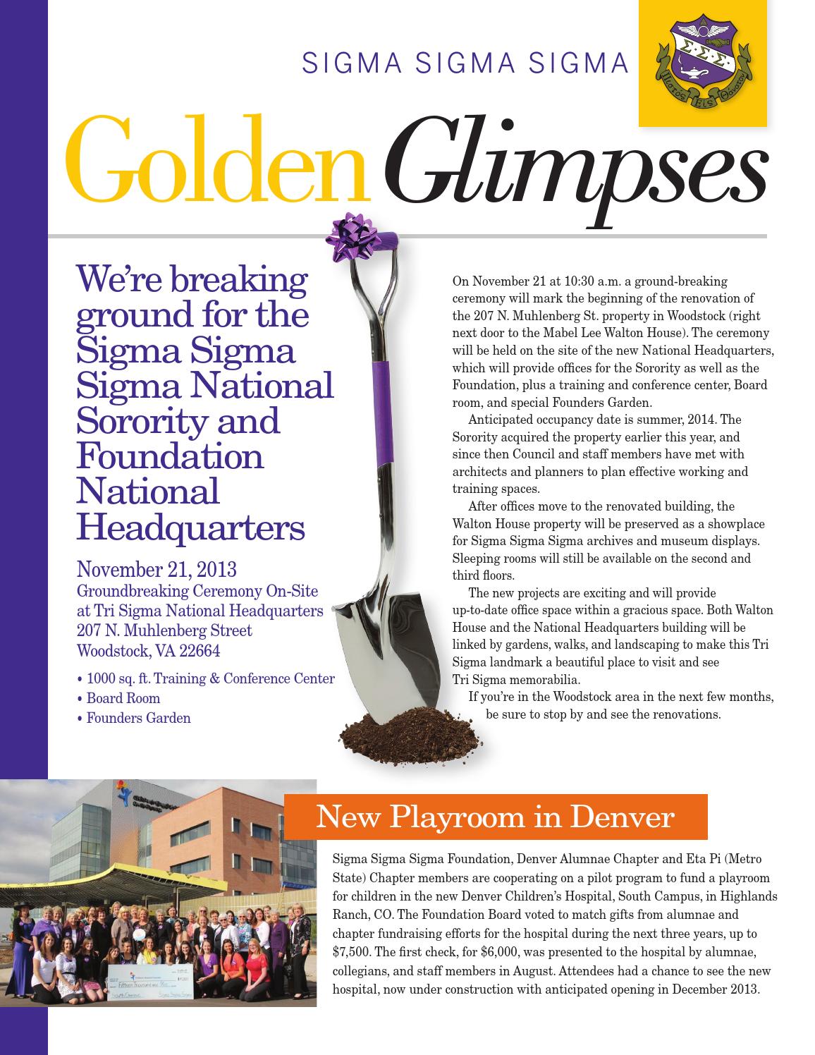 Golden Glimpses • Fall 2013 by Tri Sigma - Issuu