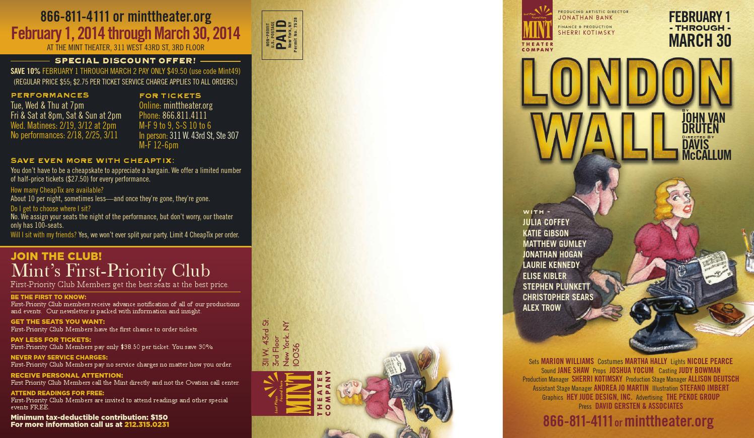 London Wall Flyer by Mint Theater Company - Issuu