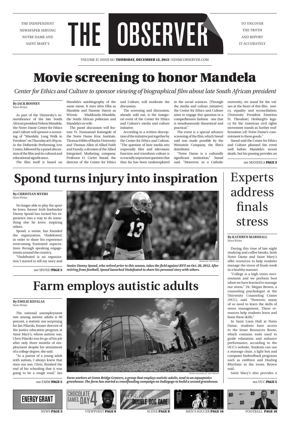 PDF of The Observer for Thursday, December 12, 2013 by The Observer - Issuu