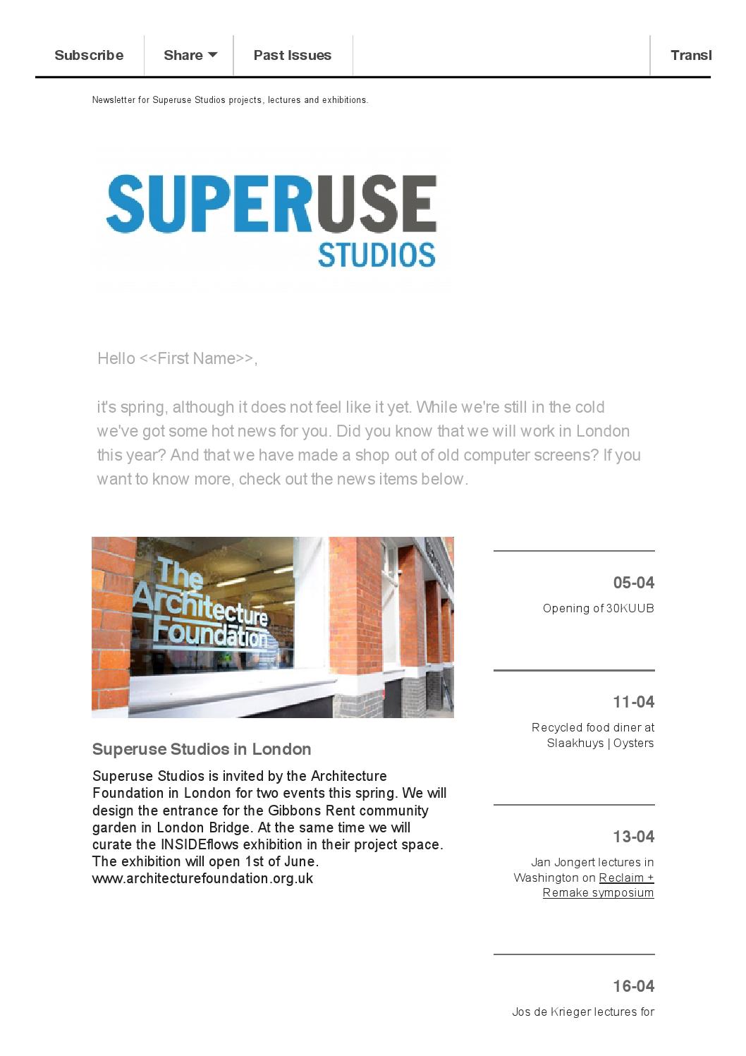 Newsletter April 2013 by Superuse Studios - Issuu