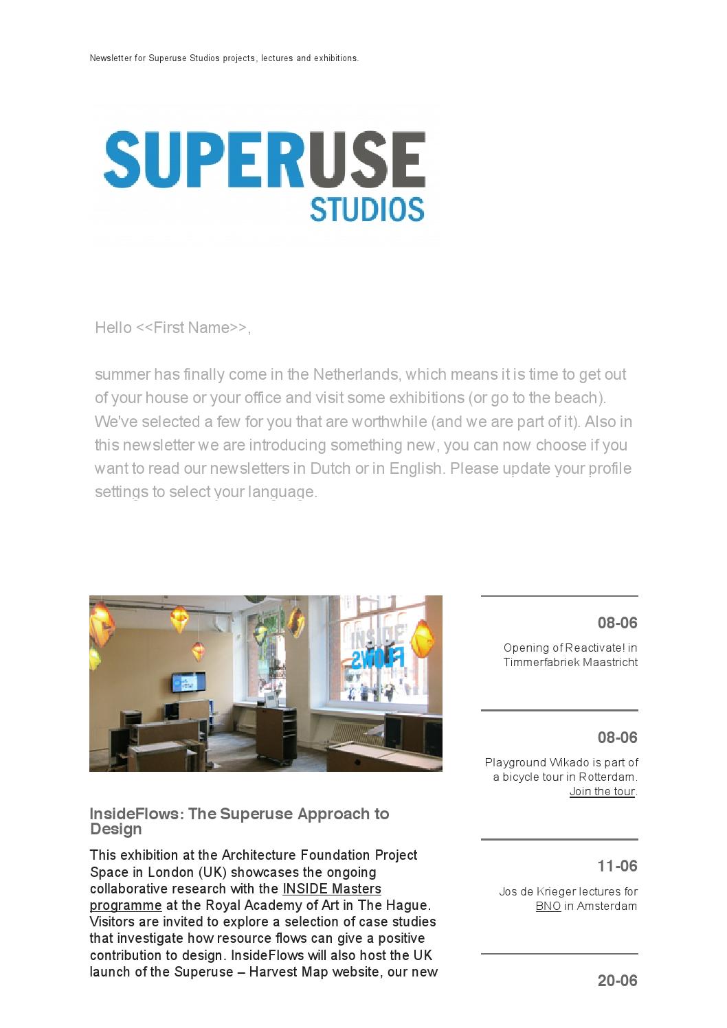 Newsletter June 2013 by Superuse Studios - Issuu