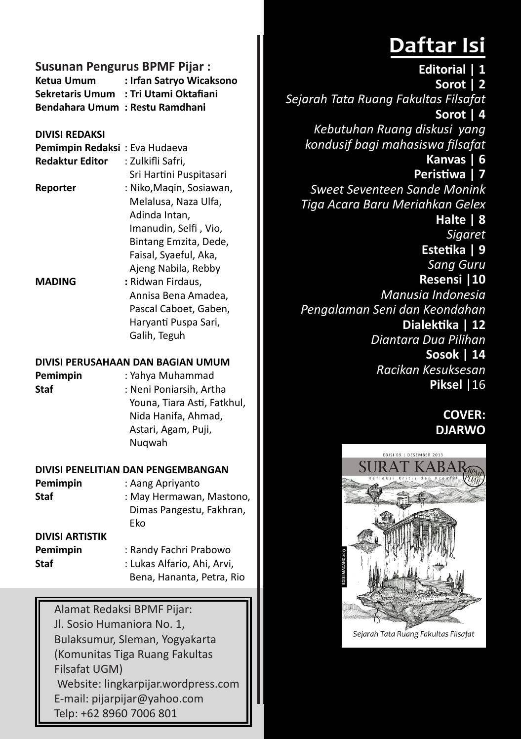 Surat Kabar Pijar Edisi 09 - Desember 2013 by BPMF Pijar - Issuu