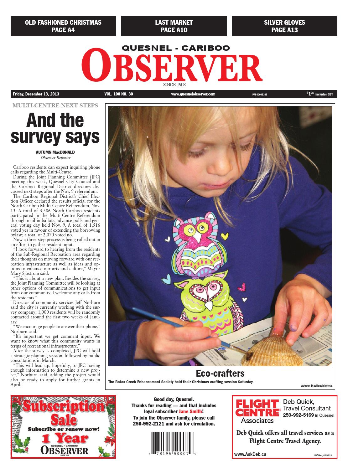 Quesnel Cariboo Observer, December 13, 2013 by Black Press Media Group ...