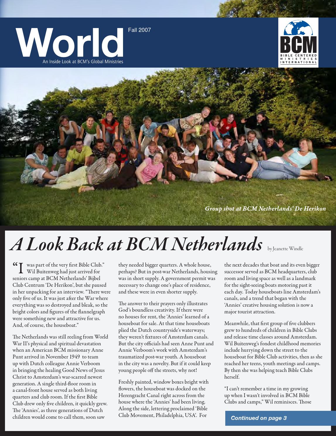 Bcm world Fall 2007 by BCM World - Issuu