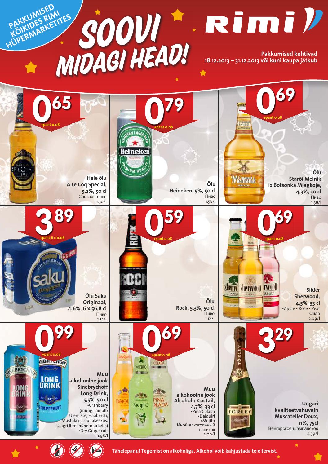 Alkoholi eri hüpermarketites by Rimi - Issuu