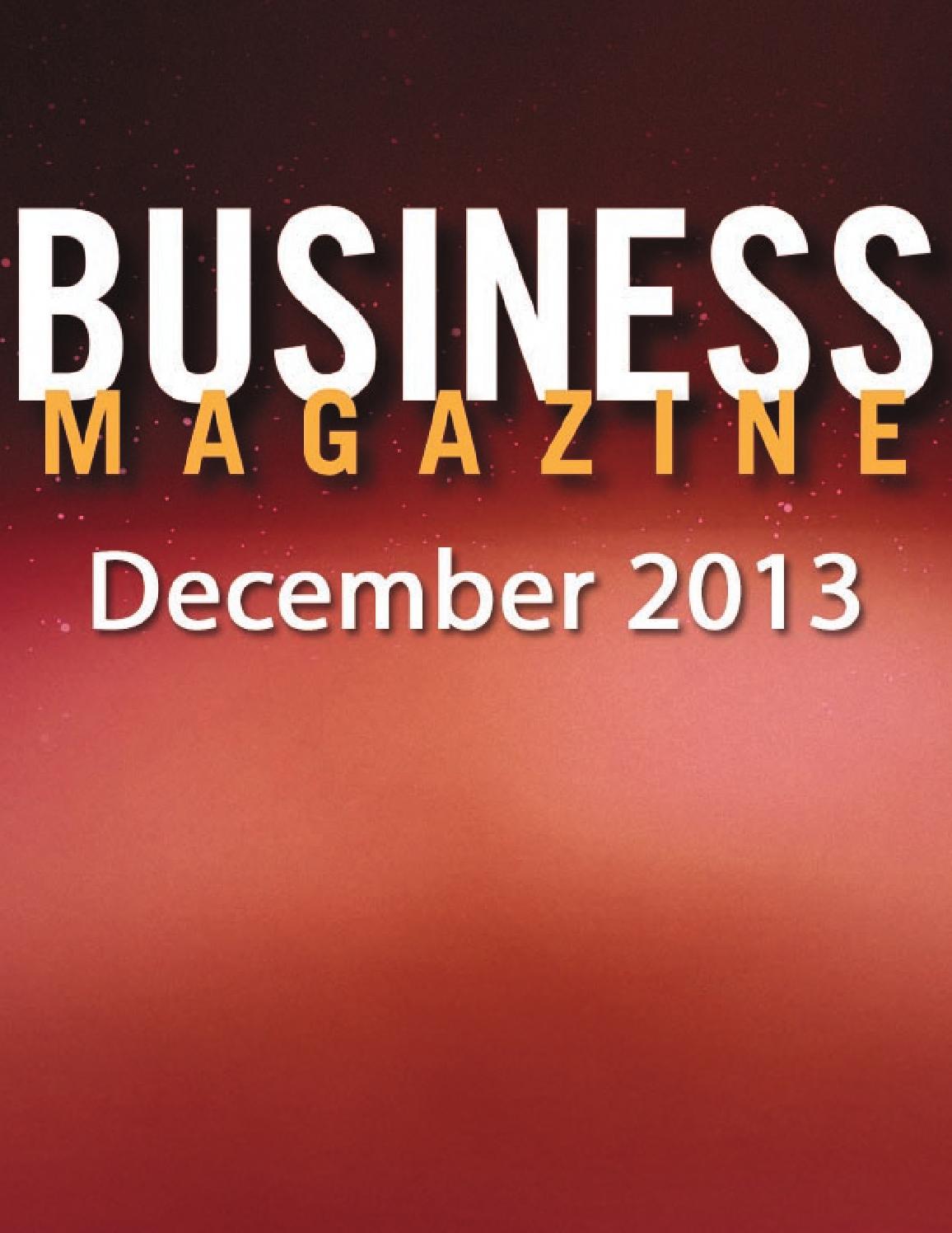 December 2013 Business Magazine by MBA Business Magazine - Issuu