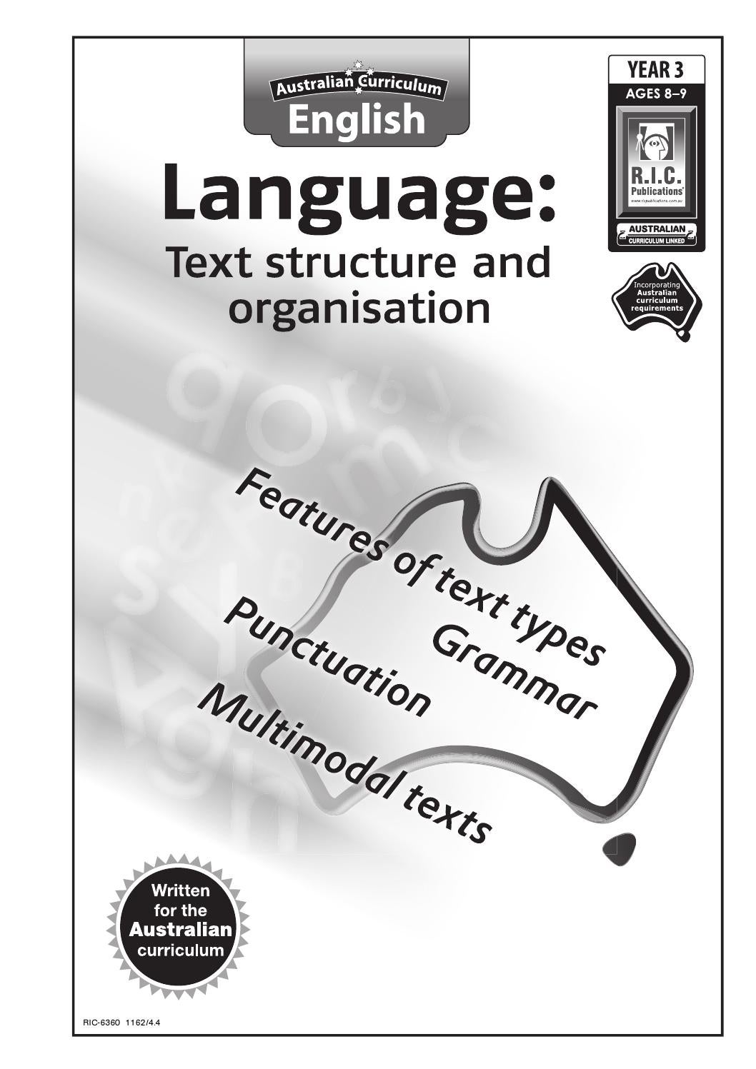 Australian Curriculum English - Language: Year 3 - Ages 8-9 by Teacher ...