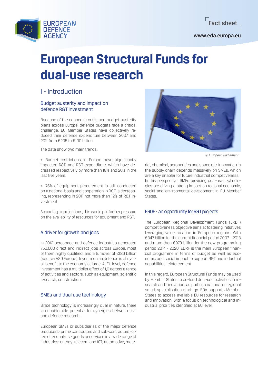 Factsheet: European Structural Funds for dual-use research by European ...